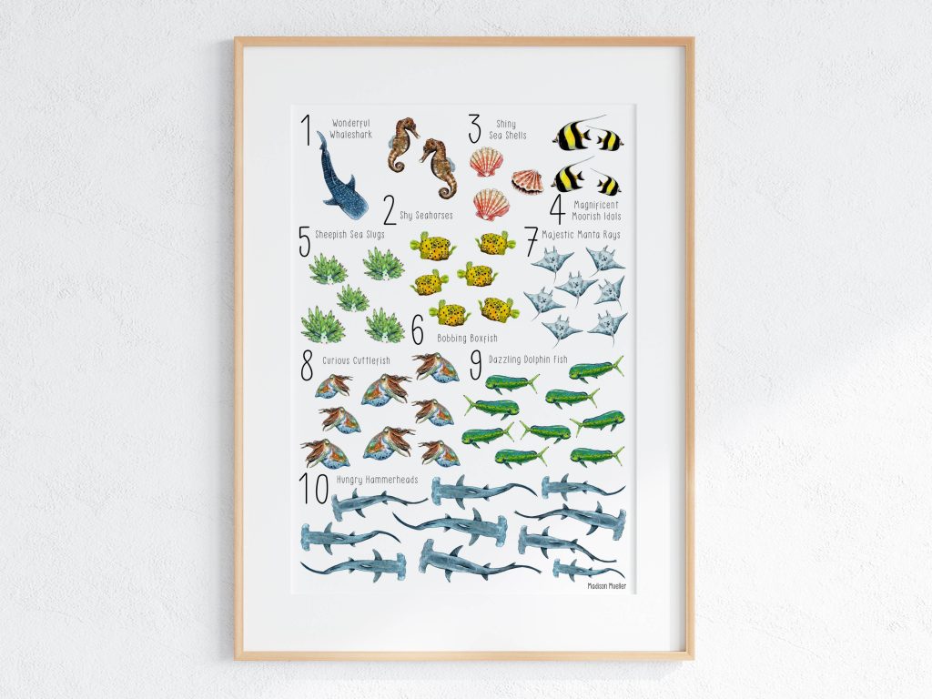 Madison Mueller | Counting 1, 2, 3 in the Sea Poster